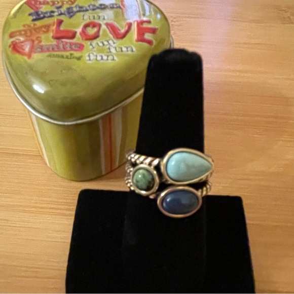 Brighton | Jewelry | Brighton Natural Stone Trio Stackable Rings Size 7 ...